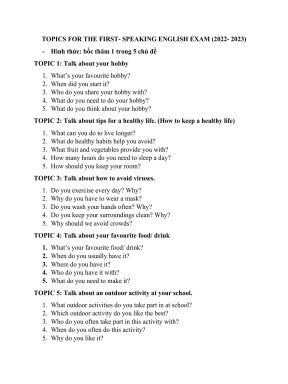 Topics for the first english speaking exam (1)