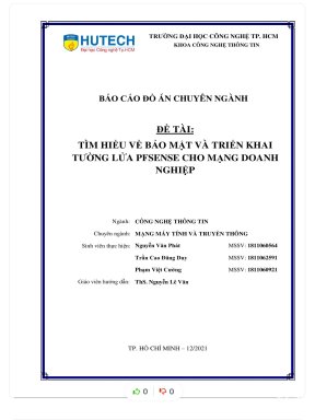 TÌM HI u v b o m t và TRI n KHAI h ể ề ả ậ ể ệ THỐNG TƯỜNG lửa PFSENSE ...