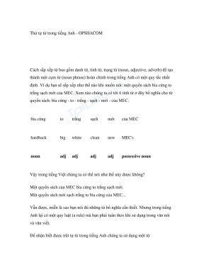 Thứ tự từ trong tiếng Anh - OPSHACOM