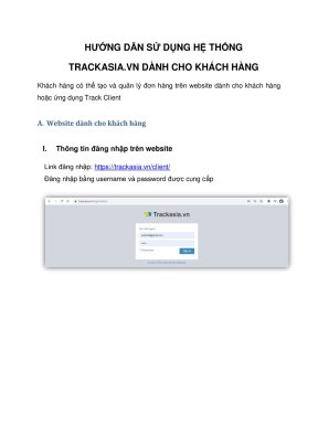 HƯỚNG DẪN SỬ DỤNG HỆ THỐNG TRACKASIA.VN DÀNH CHO KHÁCH HÀNG