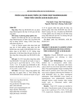 Phân loại BI-RADS trên các phim chụp Mammograms theo tiêu chuẩn ACR BI ...