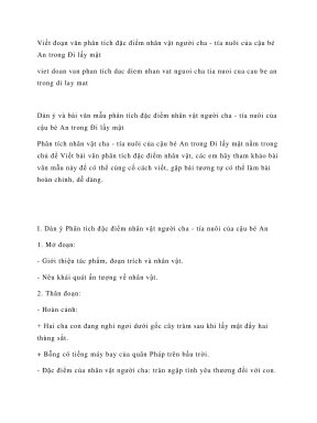 Viết đoạn văn phân tích đặc điểm nhân vật người cha tía nuôi của cậu bé ...