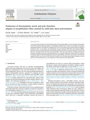 Production of thermoplastic starch and poly (butylene adipate-co ...
