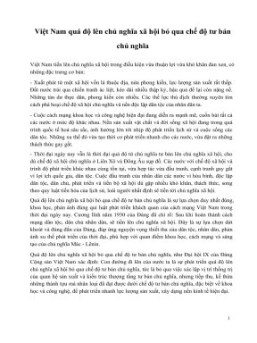 viet nam qua do len chu nghia xa hoi bo qua che do tu ban chu nghia