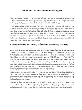 vai tro cua cac mac va phridrich angghen