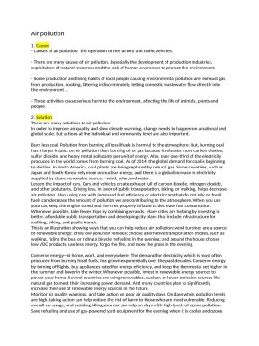 Writing a paragraph about air pollution