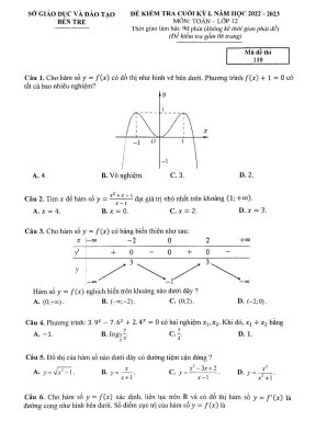de kiem tra cuoi ky 1 toan 12 nam 2022 2023 so gddt ben tre