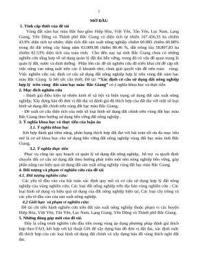 Xác định cơ cấu sử dụng đất nông nghiệp hợp lý trên vùng đất xám bạc ...