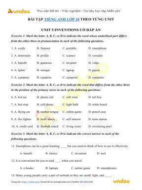 Bài tập tiếng anh lớp 10 unit 5 inventions có đáp án vndoc com