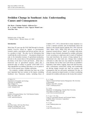 Swidden Change in Southeast Asia: Understanding Causes and Consequences