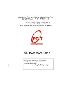 Môn an toàn ứng dụng web và cơ sở dữ liệu bài báo cáo lab 1