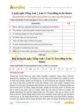 Luyện nghe tiếng anh 7 unit 11 travelling in the future vndoc com