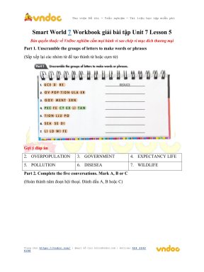 Smart world 7 workbook giải bài tập unit 7 lesson 5 vndoc com