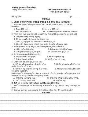 Kióm Tra 1 Tiðt M«N Vët Lý 8