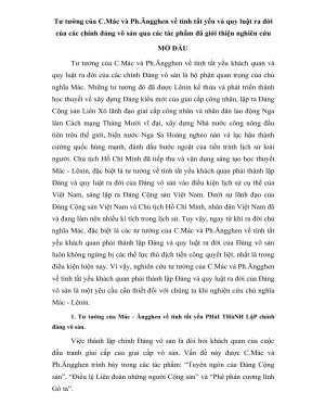 Tieu luan mac angghen tư tưởng của c mác và ph ăngghen về tính tất yếu ...