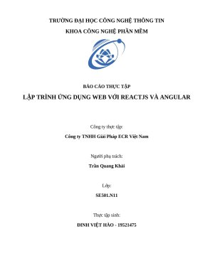 Báo cáo thực tập lập trình ứng dụng web với reactjs và angular