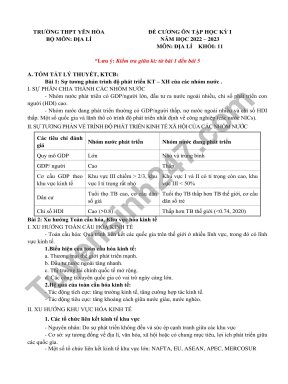 De cuong on tap hoc ki i mon dia li khoi 11 truong thpt yen hoa ha noi nam hoc 2022 2023