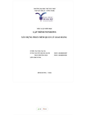 Tiểu luận môn học lập trình windows xây dựng phần mềm quản lý giao hàng