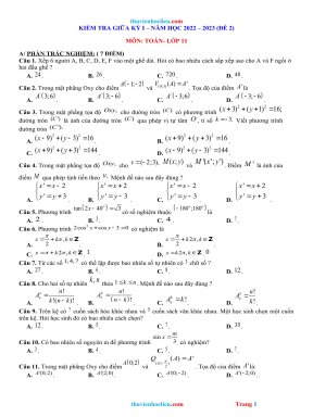 Thuvienhoclieu com de thi giua hk1 toan 11 nam 22 23 de 2