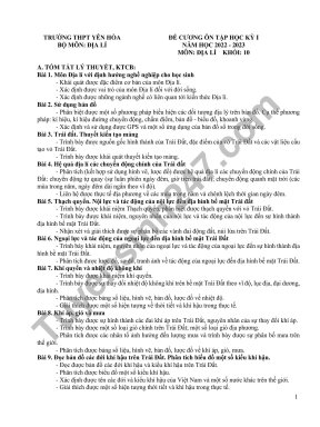 De cuong on tap hoc ki 1 lop 10 mon dia li nam hoc 2022 2023 truong ...