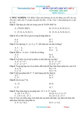 Thuvienhoclieu com de thi giua hk1 toan 6 nam 2022 2023 de 2