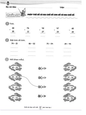 Pbt cuối tuần toán tiếng việt lớp 1 học kì 2 kết nối tri thức tuần (10)