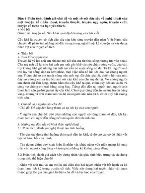 50 bai mau phan tich danh gia chu de va mot so net dac sac ve nghe thuat cua mot truyen ke than ...