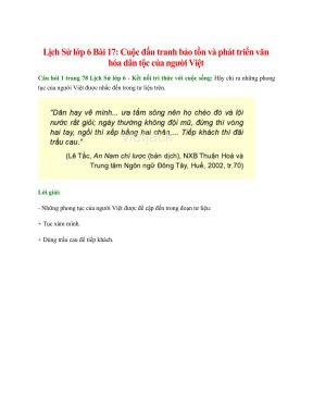 Hay chi ra nhung phong tuc cua nguoi viet duoc nhac den trong tu lieu ...