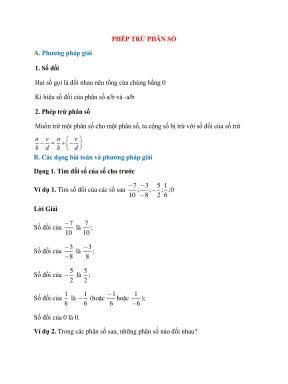 Bai tap ve phep tru phan so chon loc co dap an