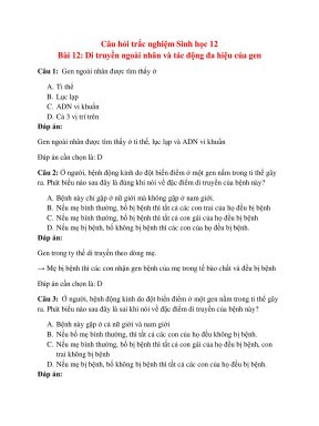 27 cau trac nghiem sinh hoc lop 12 bai 12 co dap an di truyen ngoai nhan va tac dong da hieu cua ...