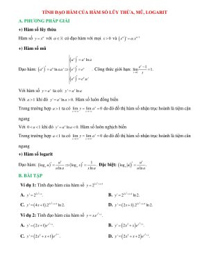 Phuong phap giai va bai tap ve tinh dao ham cua ham so luy thua ham mu ham logarit (1)