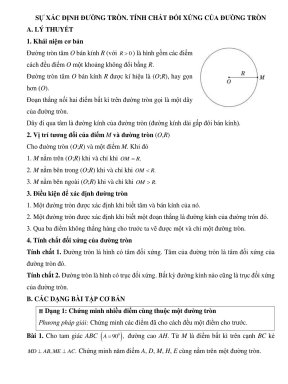 Ly thuyet su xac dinh duong tron tinh chat doi xung cua duong tron moi 2023 bai tap hay chi tiet ...