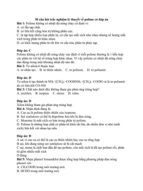 30 cau hoi trac nghiem ly thuyet ve polime hoa 12 co dap an