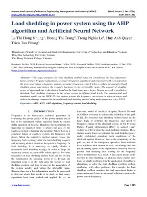 Load shedding in power system using the ahp algorithm and artificial neural network