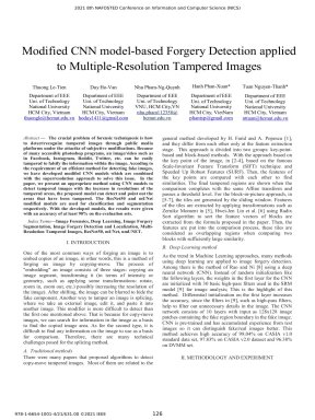 Modified cnn model based forgery detection applied to multiple resolution tampered images
