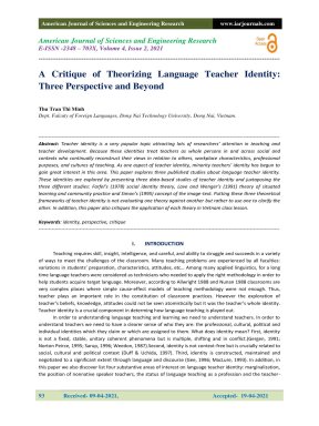 A critique of theorizing language teacher identity three perspective ...