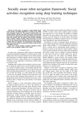 Socially aware robot navigation framework social activities recognition using deep learning ...