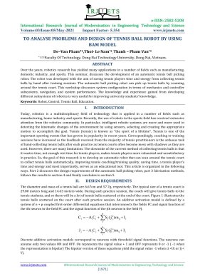 To analyse problems and design of tennis ball robot by using bam model ...
