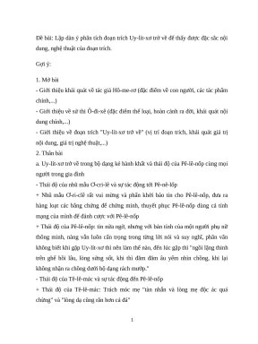 Lap dan y phan tich doan trich uy lit xo tro ve de thay duoc dac sac noi dung nghe thuat cua ...