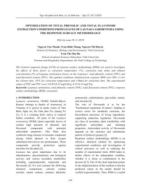 Optimization of total phenolic and total flavonoid extraction conditions from leaves of launaea ...