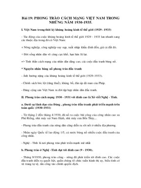 Ly thuyet lich su 9 bai 19 phong trao cach mang viet nam trong nhung nam 1930 1935 moi nhat