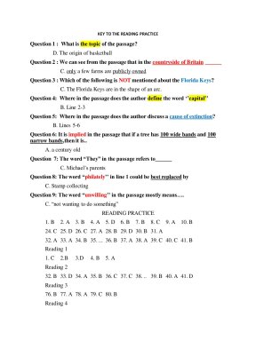 Key to the reading practice (2)