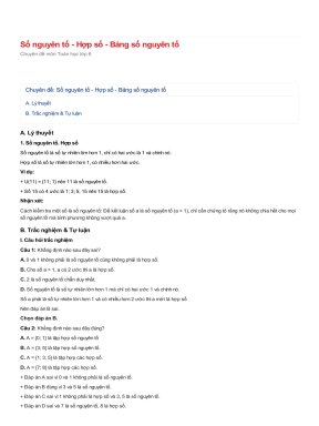 Chuyen de toan 6 so nguyen to hop so bang so nguyen to - Tài liệu text