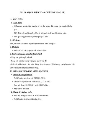 Giao an cong nghe 12 bai 23 mach dien xoay chieu ba pha2 tiet moi nhat