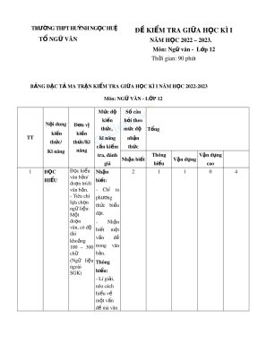 De thi giua hoc ki 1 mon ngu van lop 12 nam 2022 2023 co dap an truong thpt huynh ngoc hue 3838