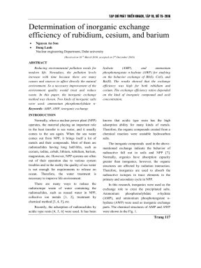 Xác định hiệu suất trao đổi vô cơ của rubidi, xêzi và bari