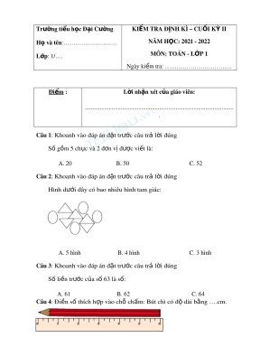 De thi hoc ki 2 mon toan lop 1 nam 2021 2022 co dap an truong tieu hoc dai cuong 8834