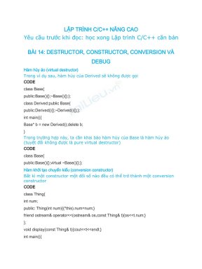 Lập trình c nâng cao bài 14 destructor, constructor, conversion và ...