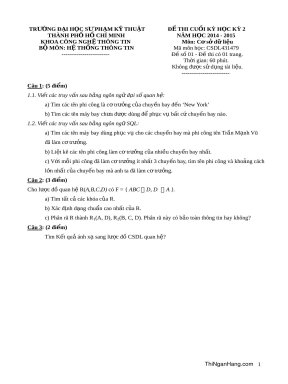 De thi mon co so du lieu kem dap an dai hoc su pham ky thuat preview