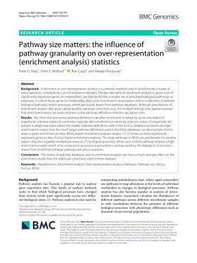 Pathway size matters the influence of pathway granularity on over ...